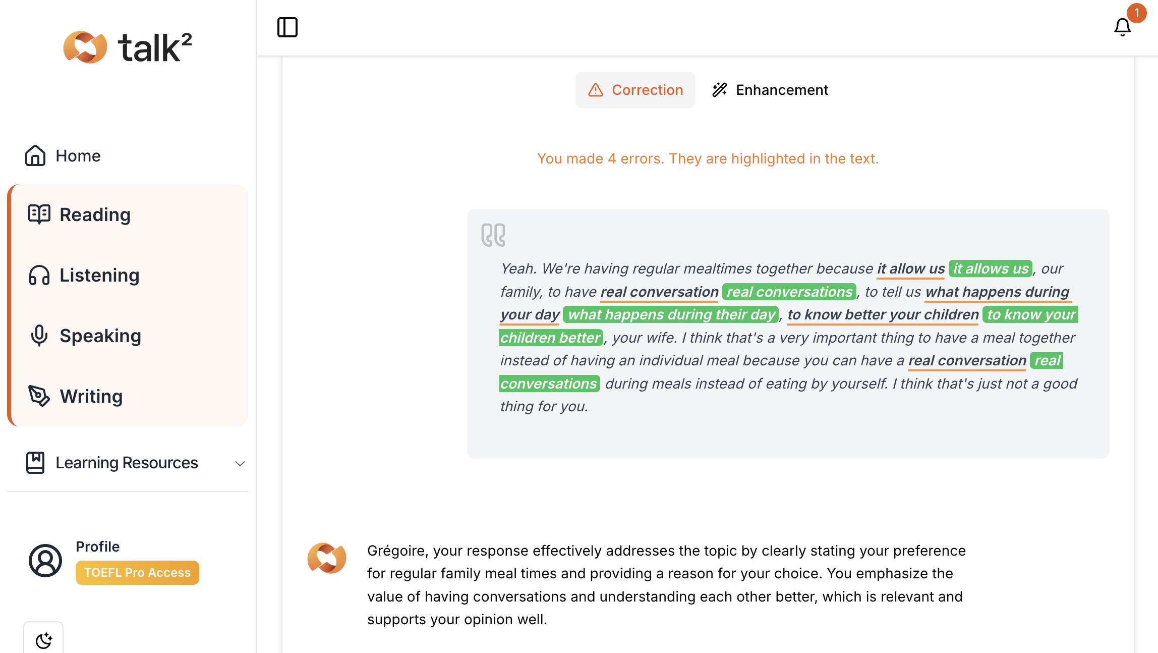 talk² - The Ultimate TOEFL® iBT Preparation Platform